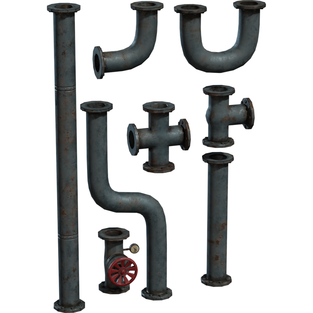 BlenderKit | Download the FREE Modular Industrial Pipes 01 model