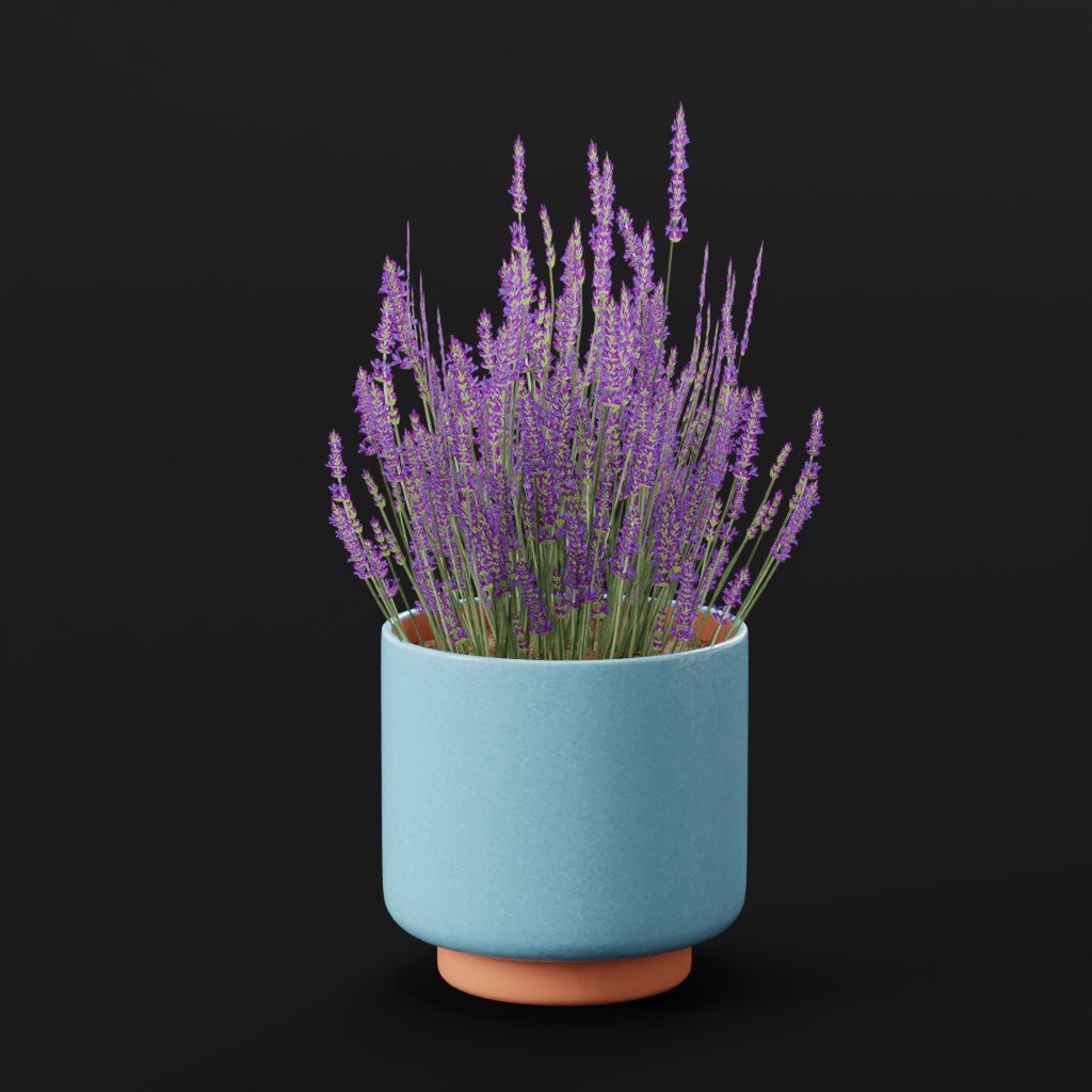 Lavender Flower Sml Pot | Indoor Plants models | BlenderKit