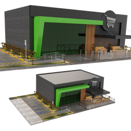 Supermarket | Commercial Buildings models | BlenderKit