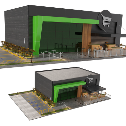 Supermarket | Commercial Buildings models | BlenderKit