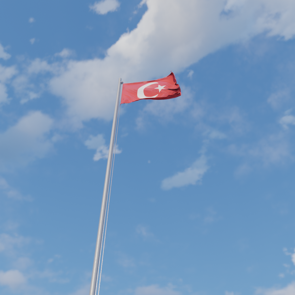 Turkey Flag | FREE 3D Historic models | BlenderKit