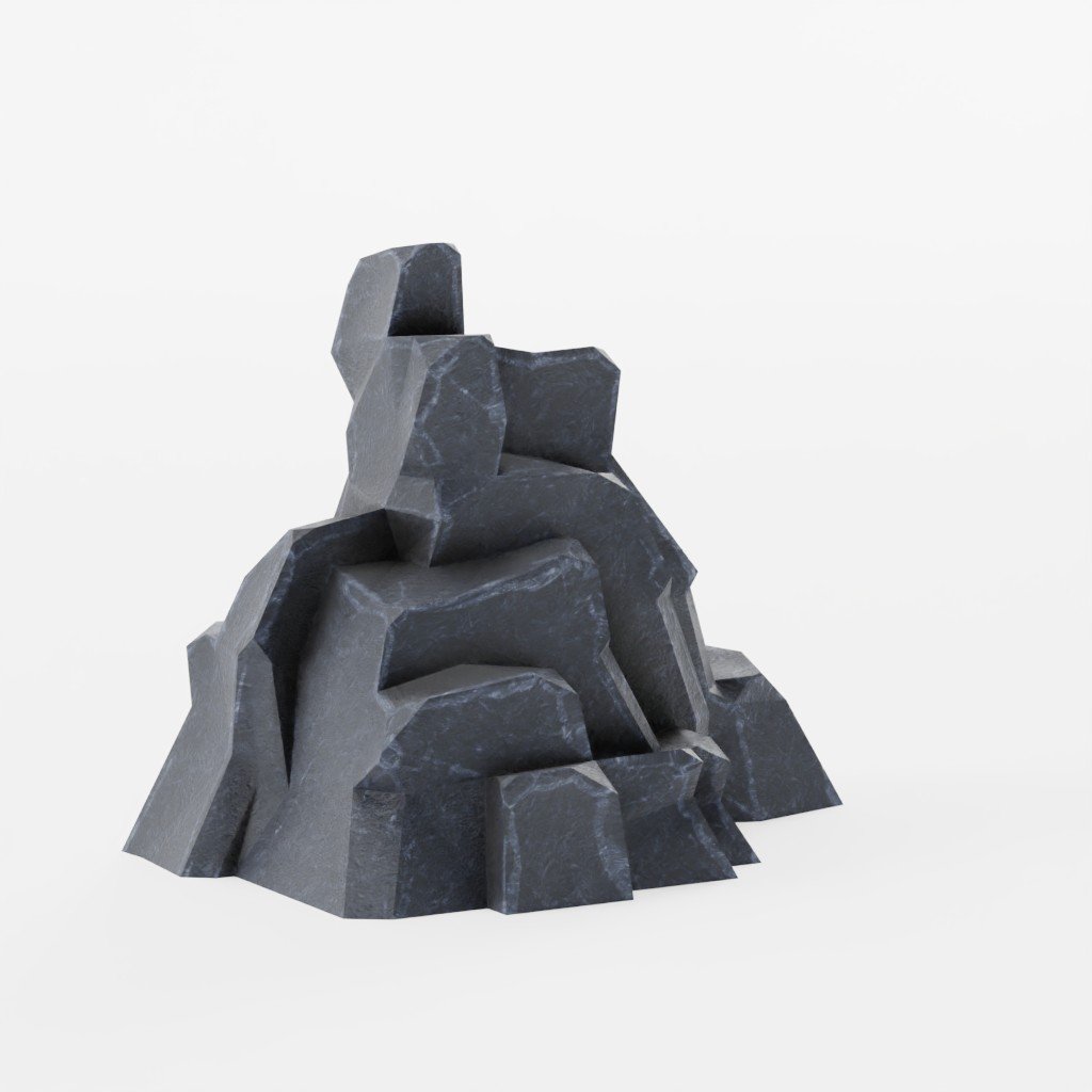Low-Poly Rock 1 | Terrains models | BlenderKit