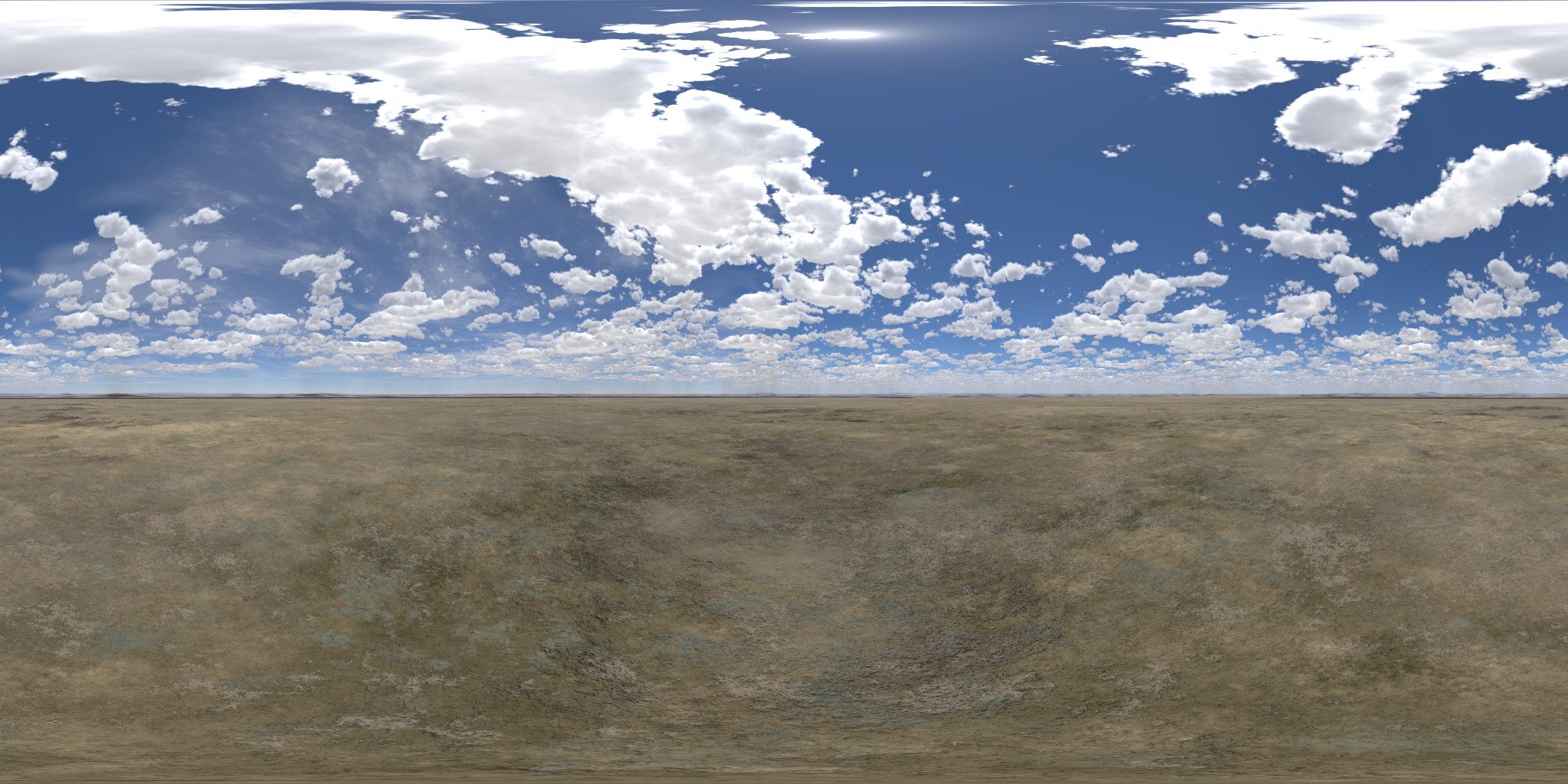 High Sun - Little Fluffy Clouds Skydome | FREE Nature HDRis | BlenderKit