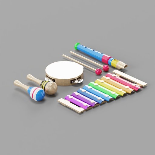 Kids Musical Instrument Set | FREE Toys models | BlenderKit