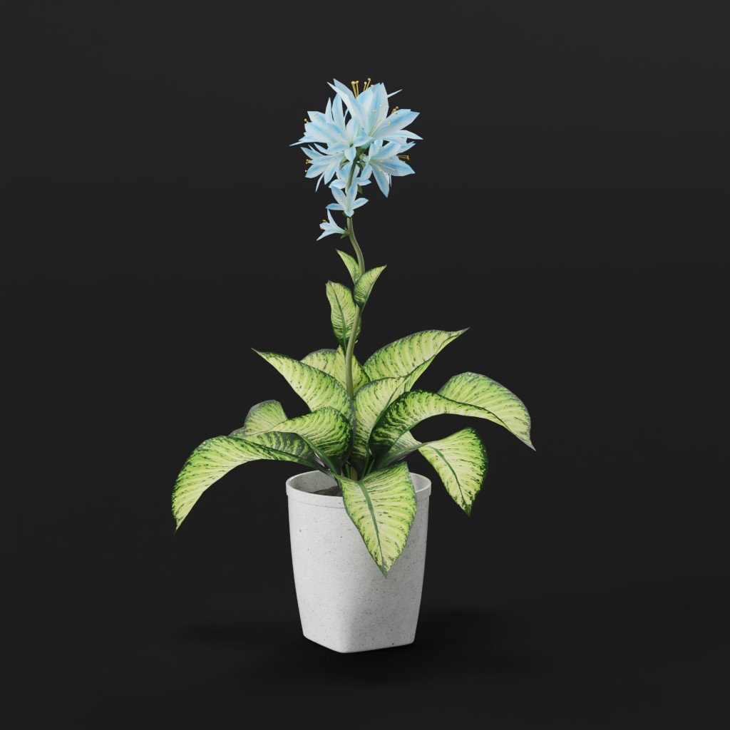 Blue Lily Potted Plant | Indoor Plants models | BlenderKit