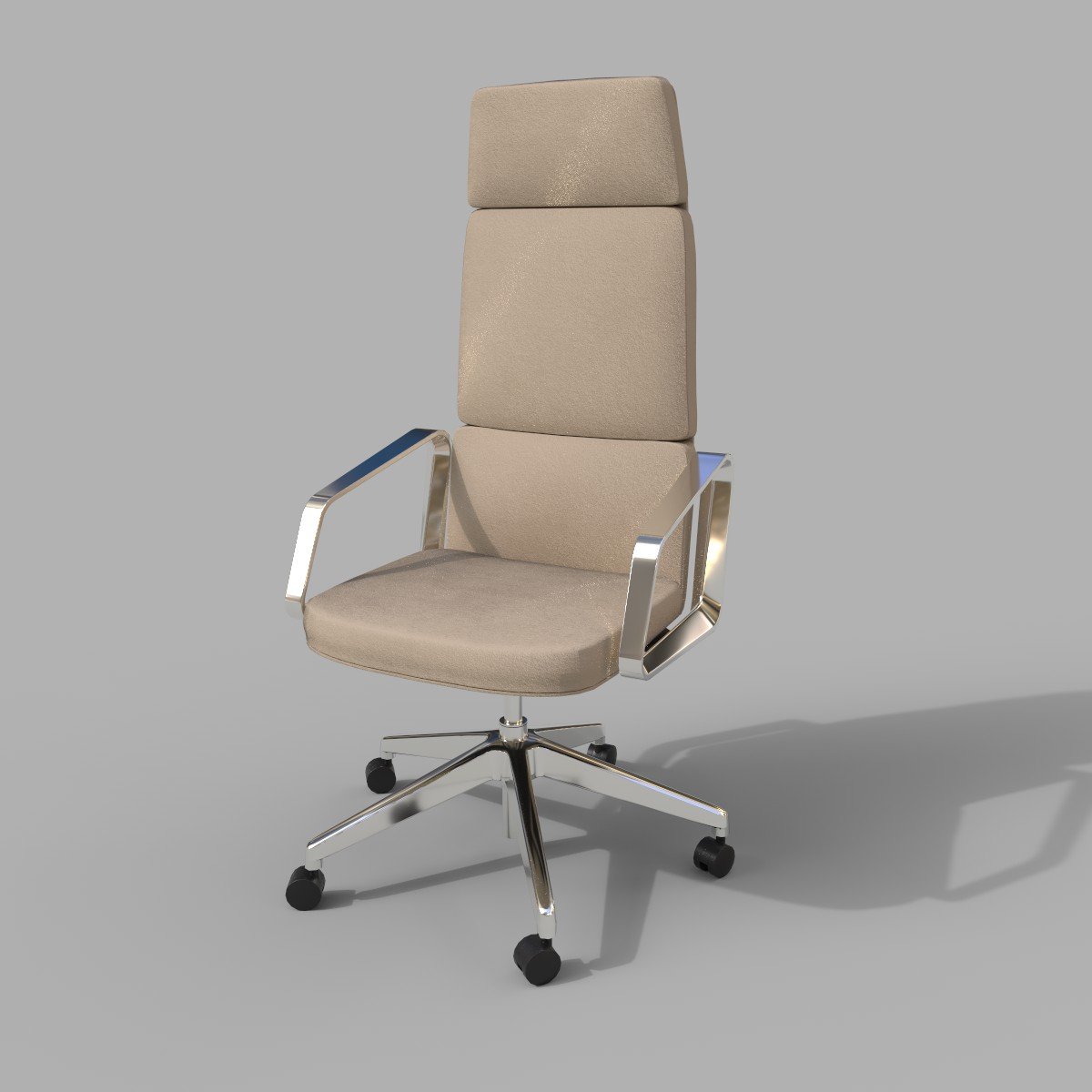 LAS Lead High Chair Biege Velour | Desk Chairs models | BlenderKit
