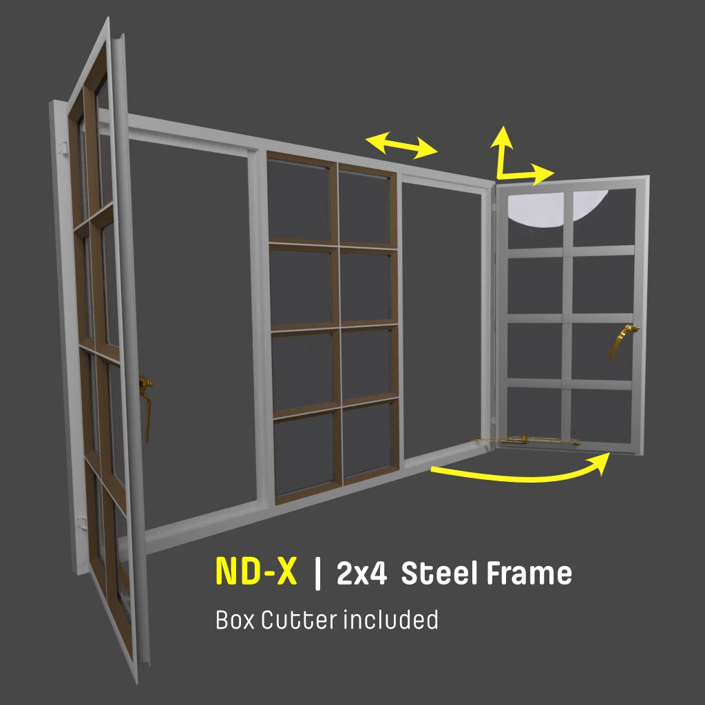 Window ND-X | 2x4 | FREE Windows models | BlenderKit