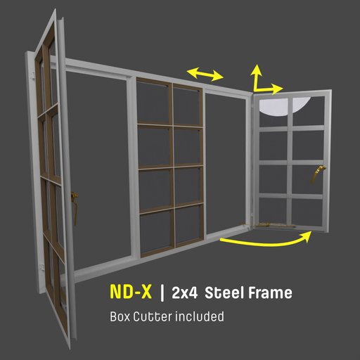 Window ND-X | 2x4 | FREE Windows models | BlenderKit