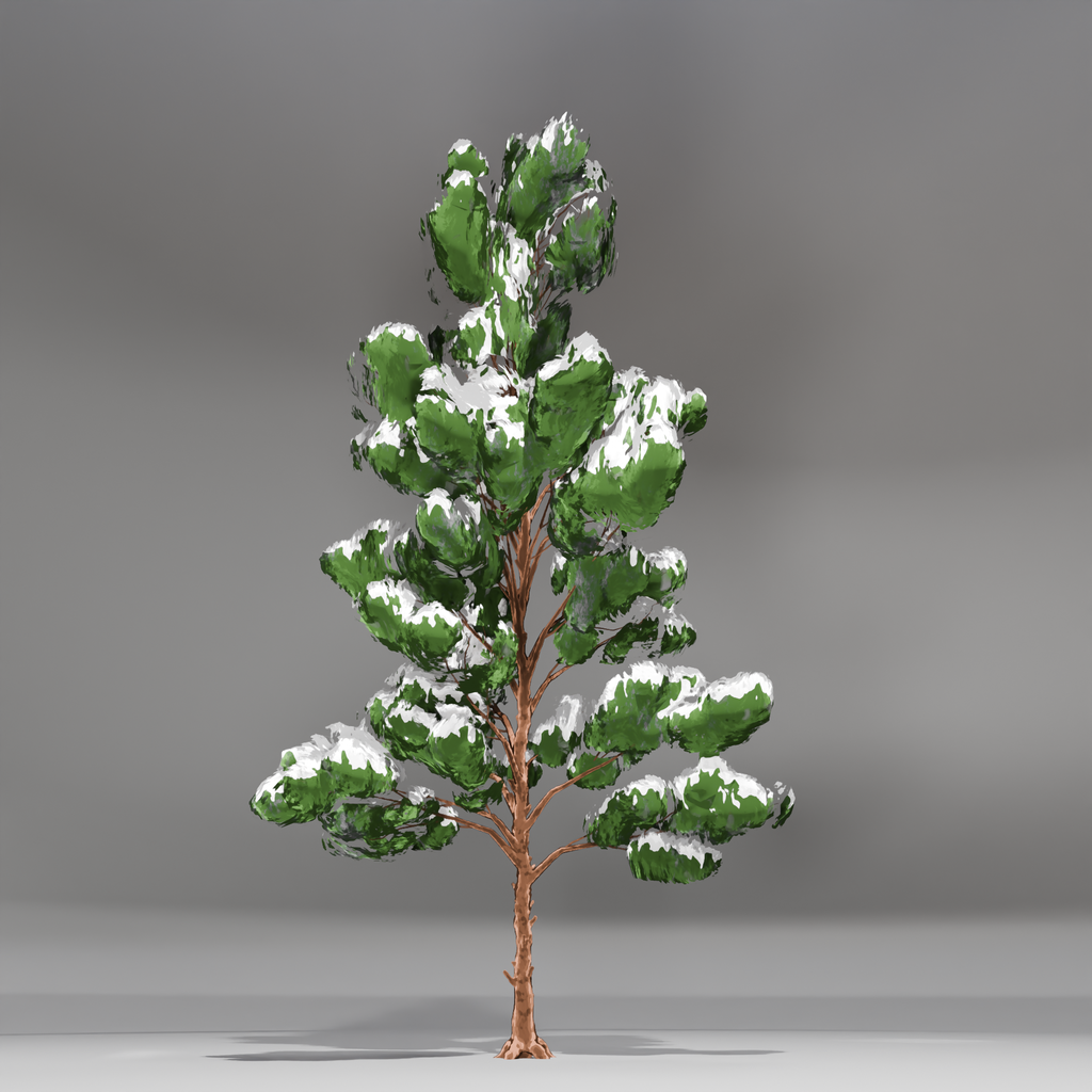 Snow Pine Toon Tree | Trees models | BlenderKit