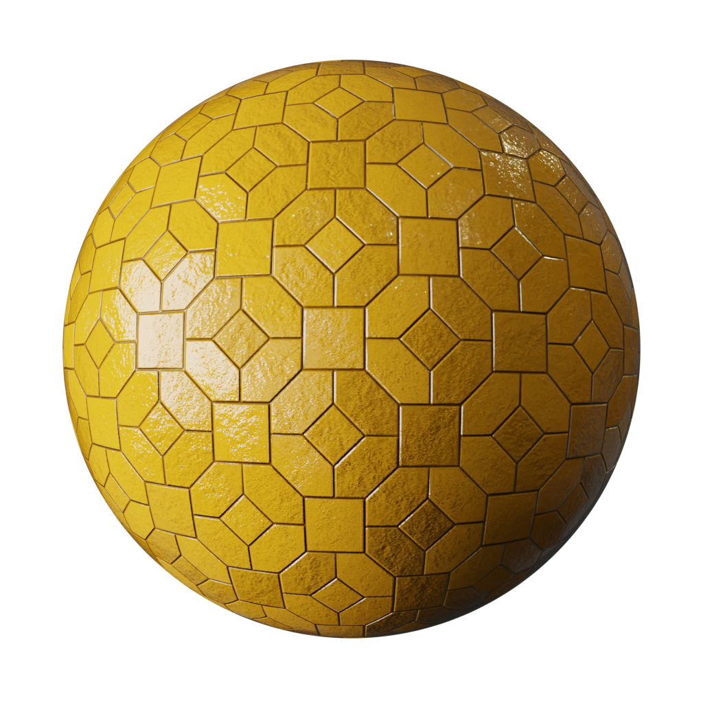 Glossy Yellow Irregular Ceramic Tiles | FREE ceramic materials | BlenderKit