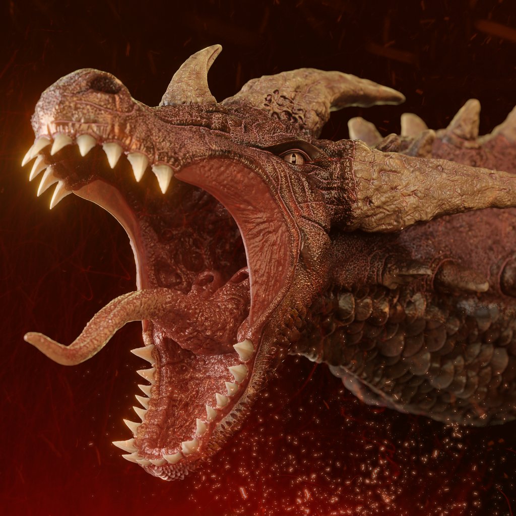 Roaring Dragon Head | Monsters & Creatures models | BlenderKit