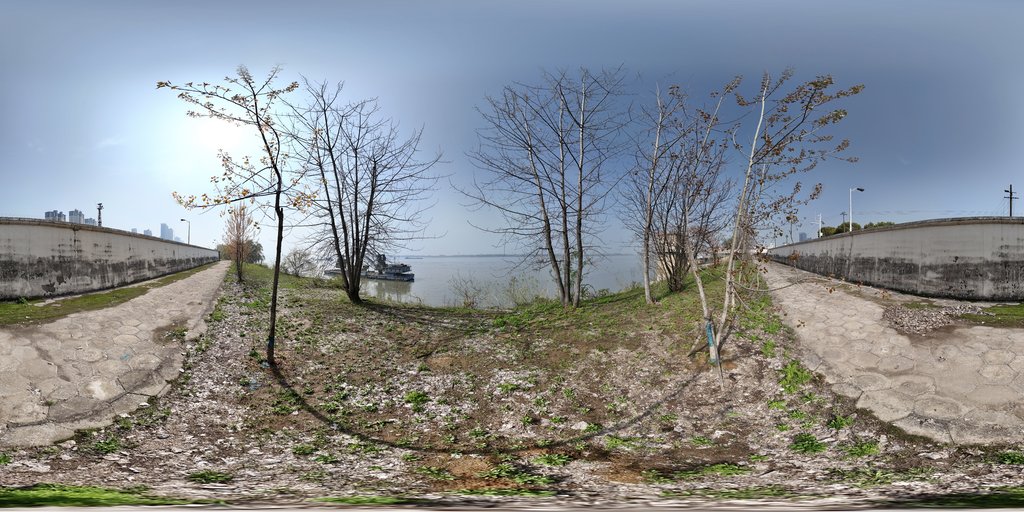 Riverside Tree Blue sky | FREE Urban Elements HDRis | BlenderKit