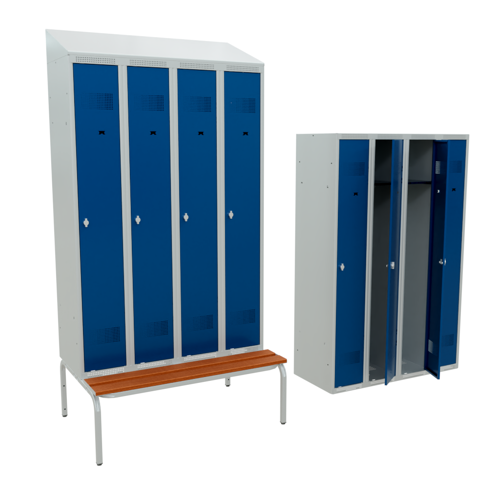 Simple metallic locker 300mm/4 element | Cabinets models | BlenderKit