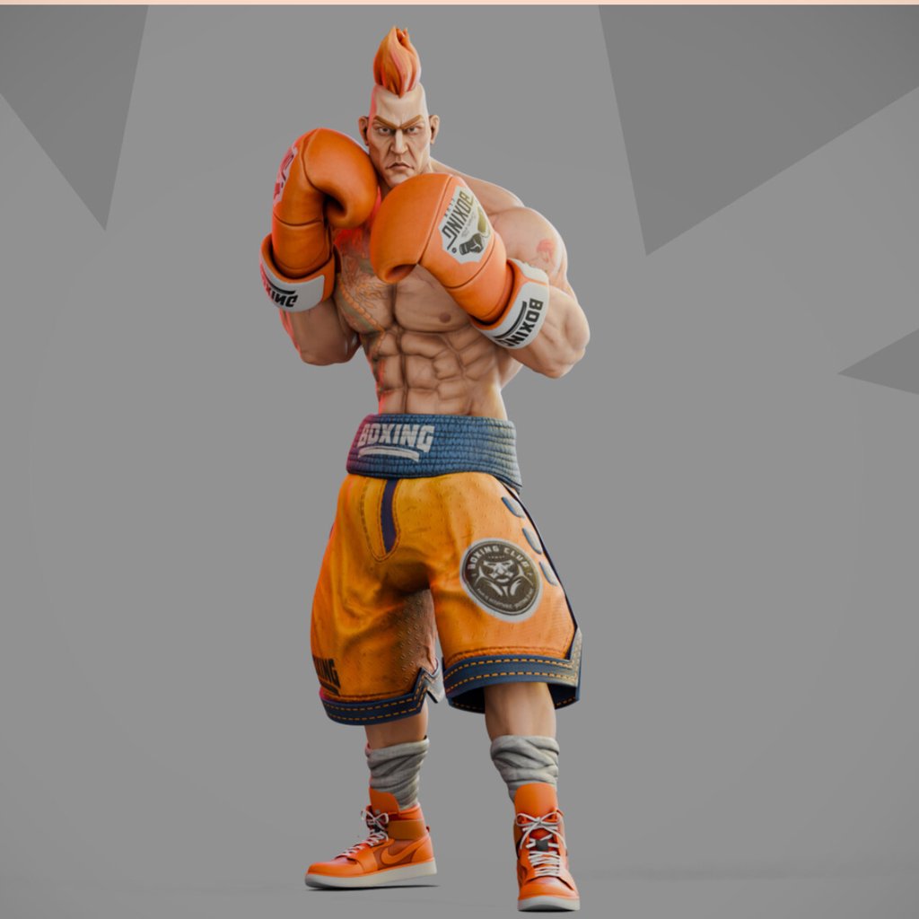 Stylized Boxer Character Model | Sports Characters models | BlenderKit
