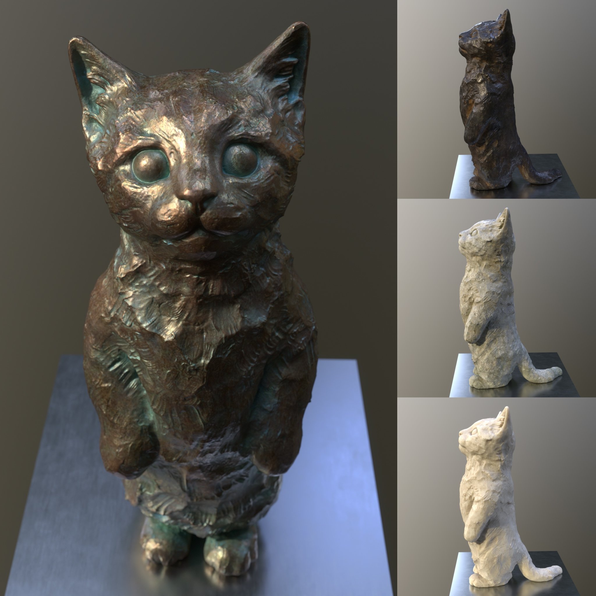 Standing Kitty Sculpture | Interior Sculptures models | BlenderKit