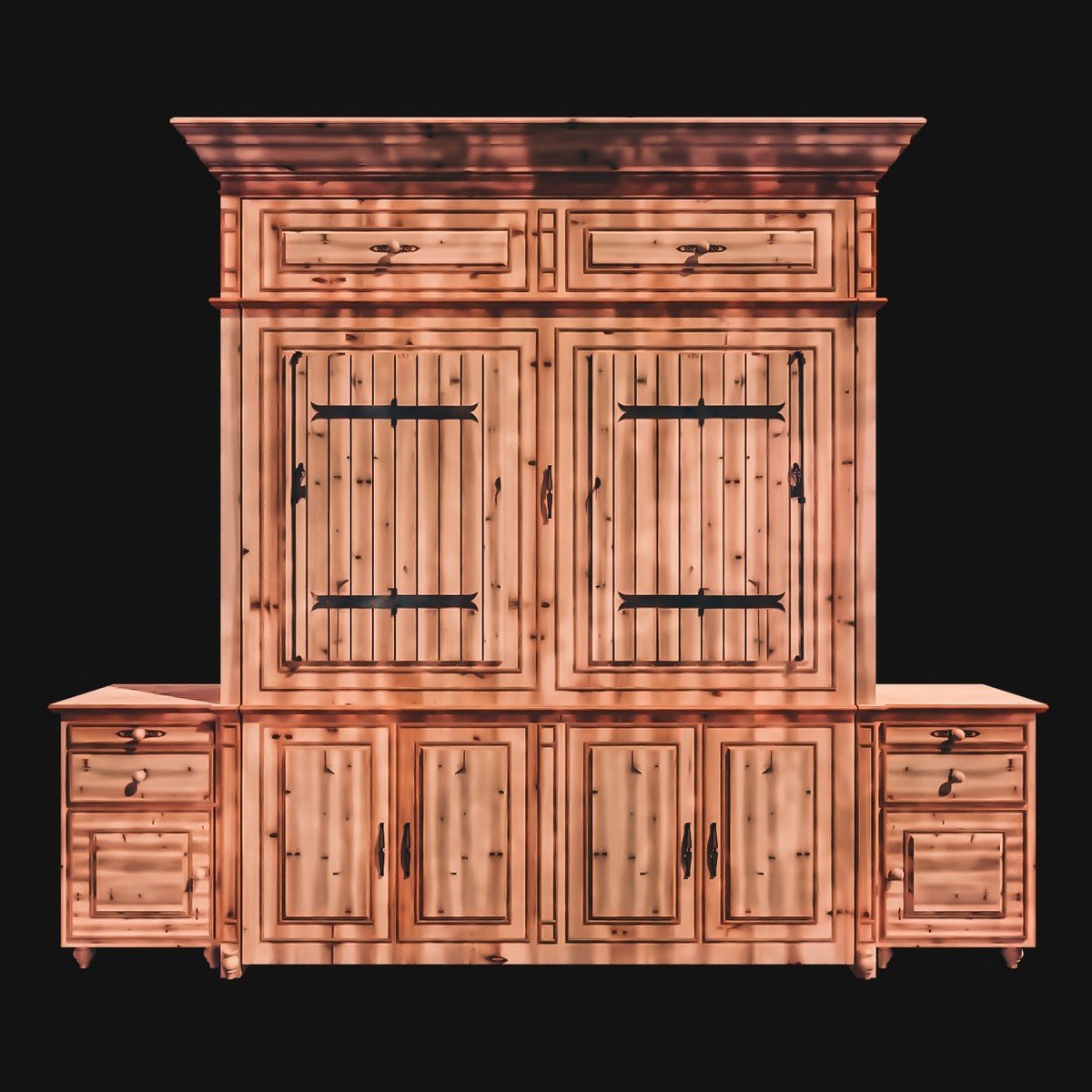Country Cottage Wardrobe Wallbed Vanity | Wardrobes models | BlenderKit
