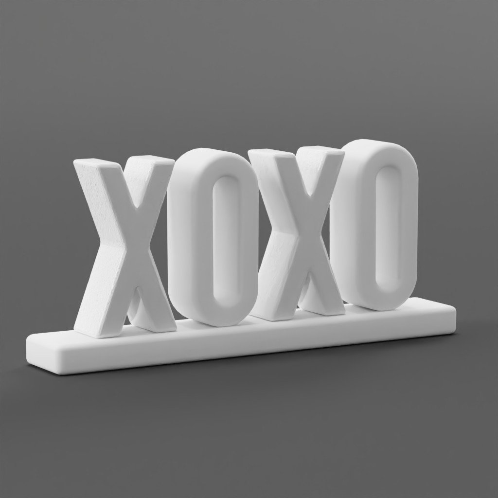 White XOXO Block | Interior Sculptures models | BlenderKit