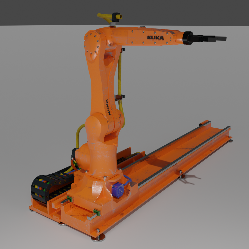 Robot KUKA AGILUS 10 R2100 on a KL100 | FREE Robotics models | BlenderKit