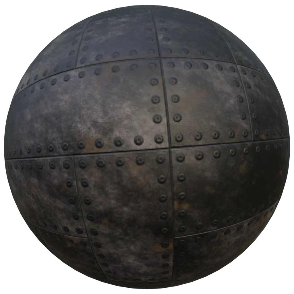 Black rusty plate with rivets | FREE metal materials | BlenderKit