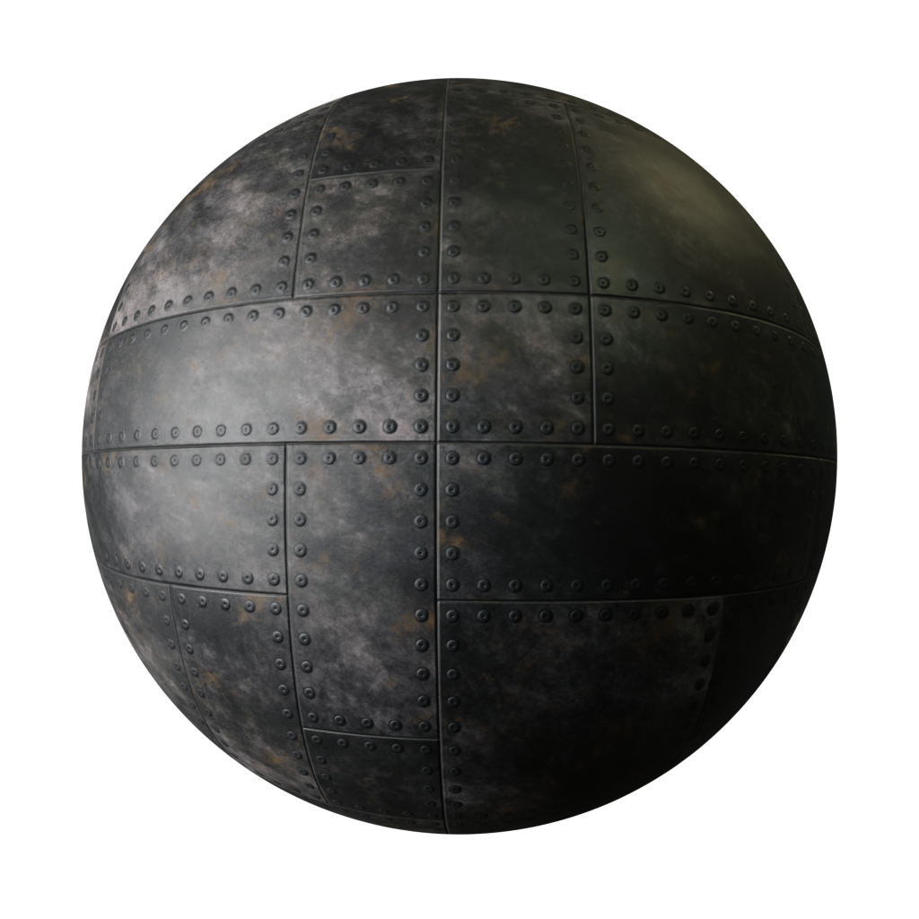 Black rusty plate with rivets | FREE metal materials | BlenderKit