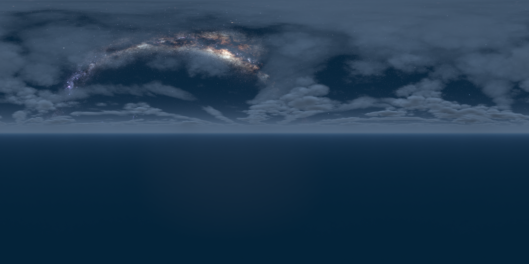 Night cloudy sky | Water Environments HDRis | BlenderKit
