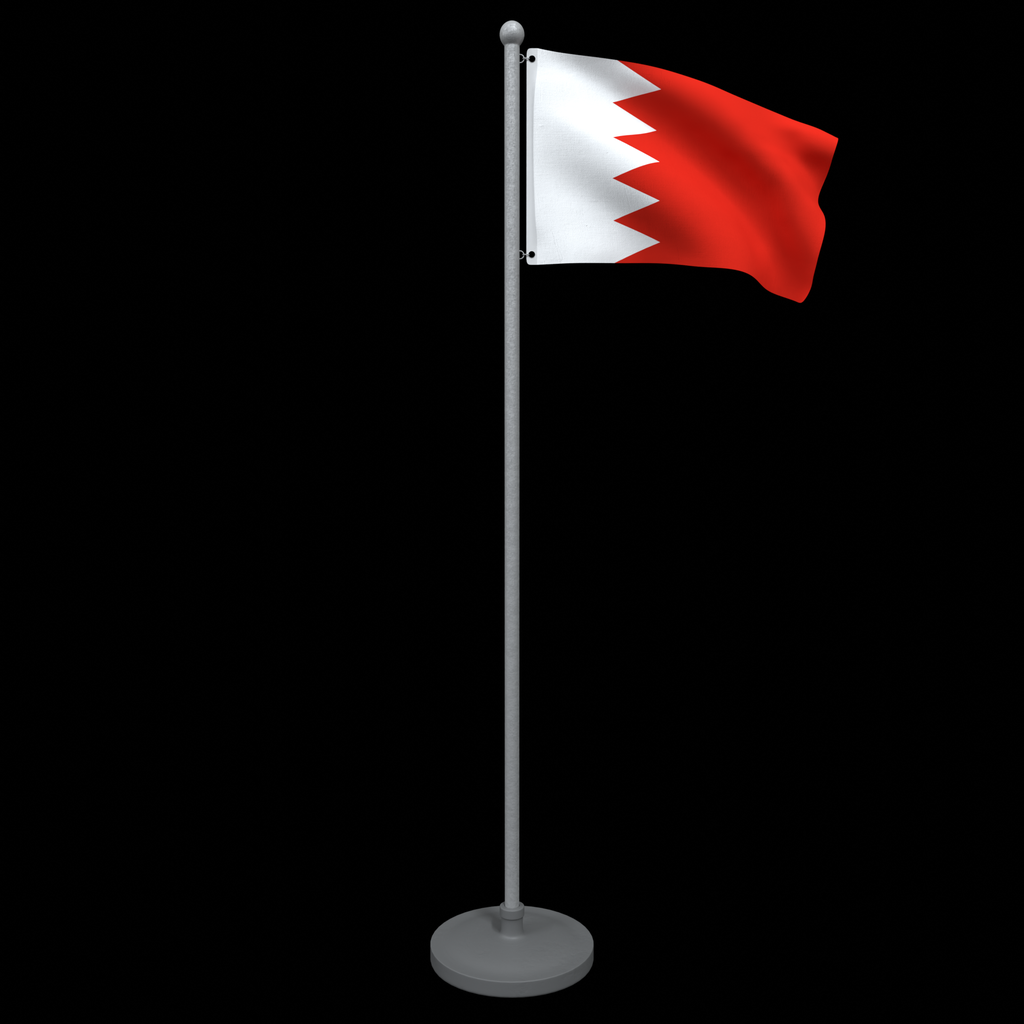 Animated Flag of Bahrain | Exterior Elements models | BlenderKit