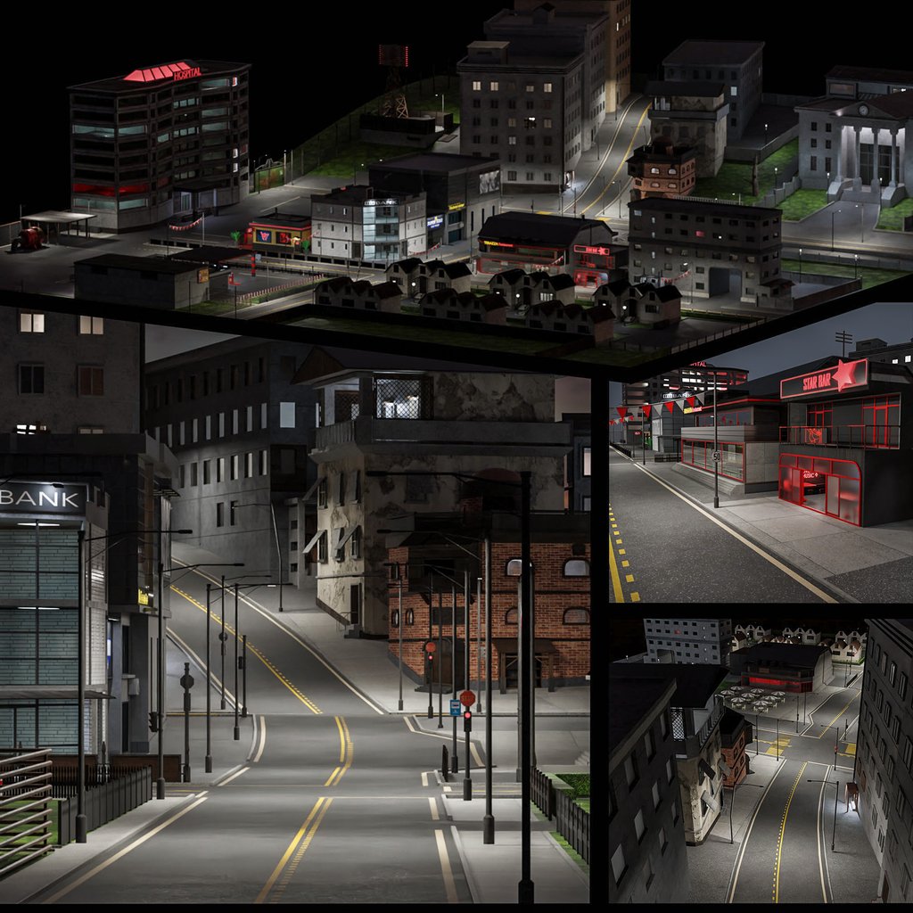 Parking lot | FREE 3D Outdoor scenes | BlenderKit