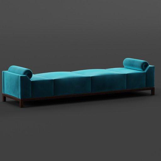 Long Bolstered Couch Bench | Sofas models | BlenderKit