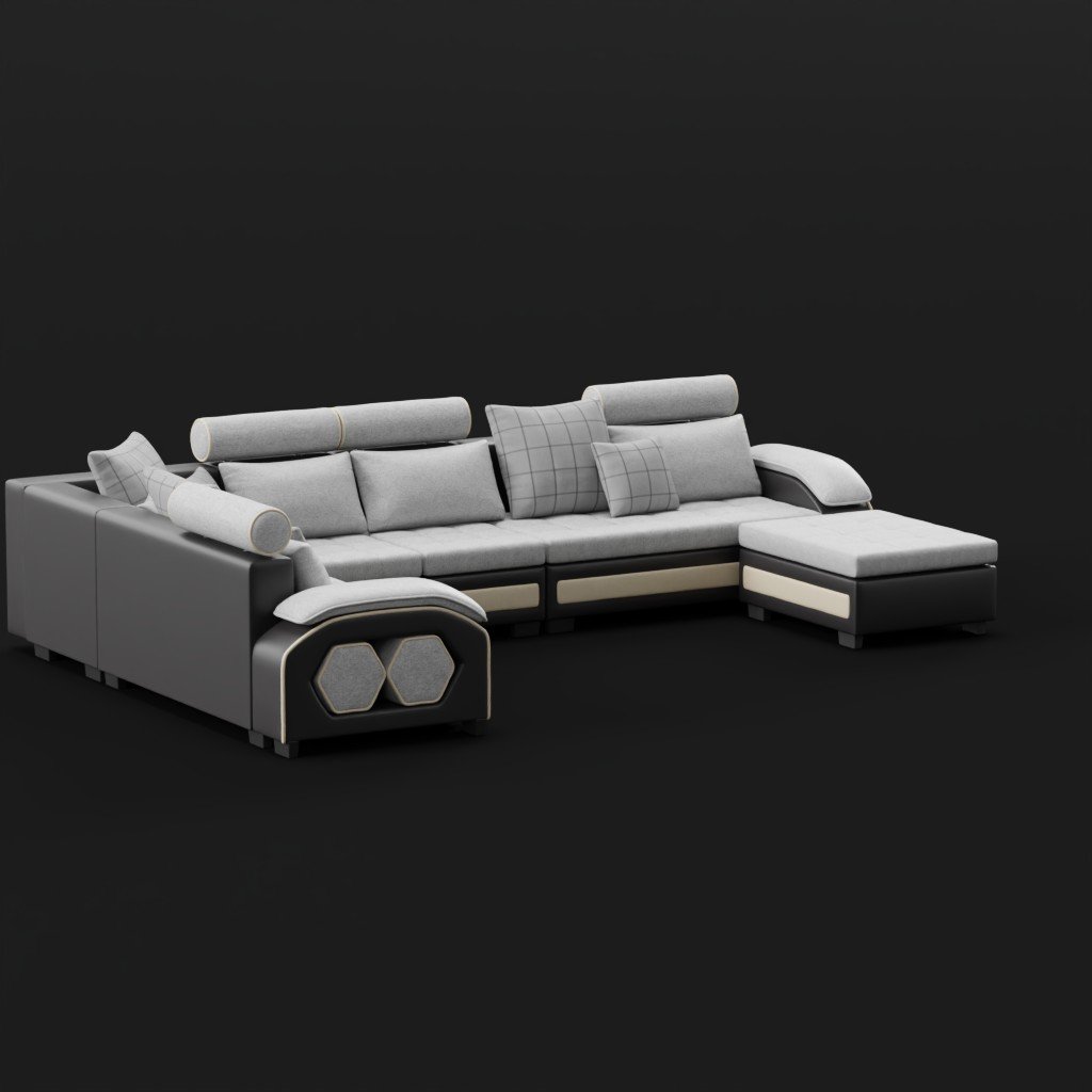 HexaLuxe Contemporary Sectional Sofa | Sofas models | BlenderKit