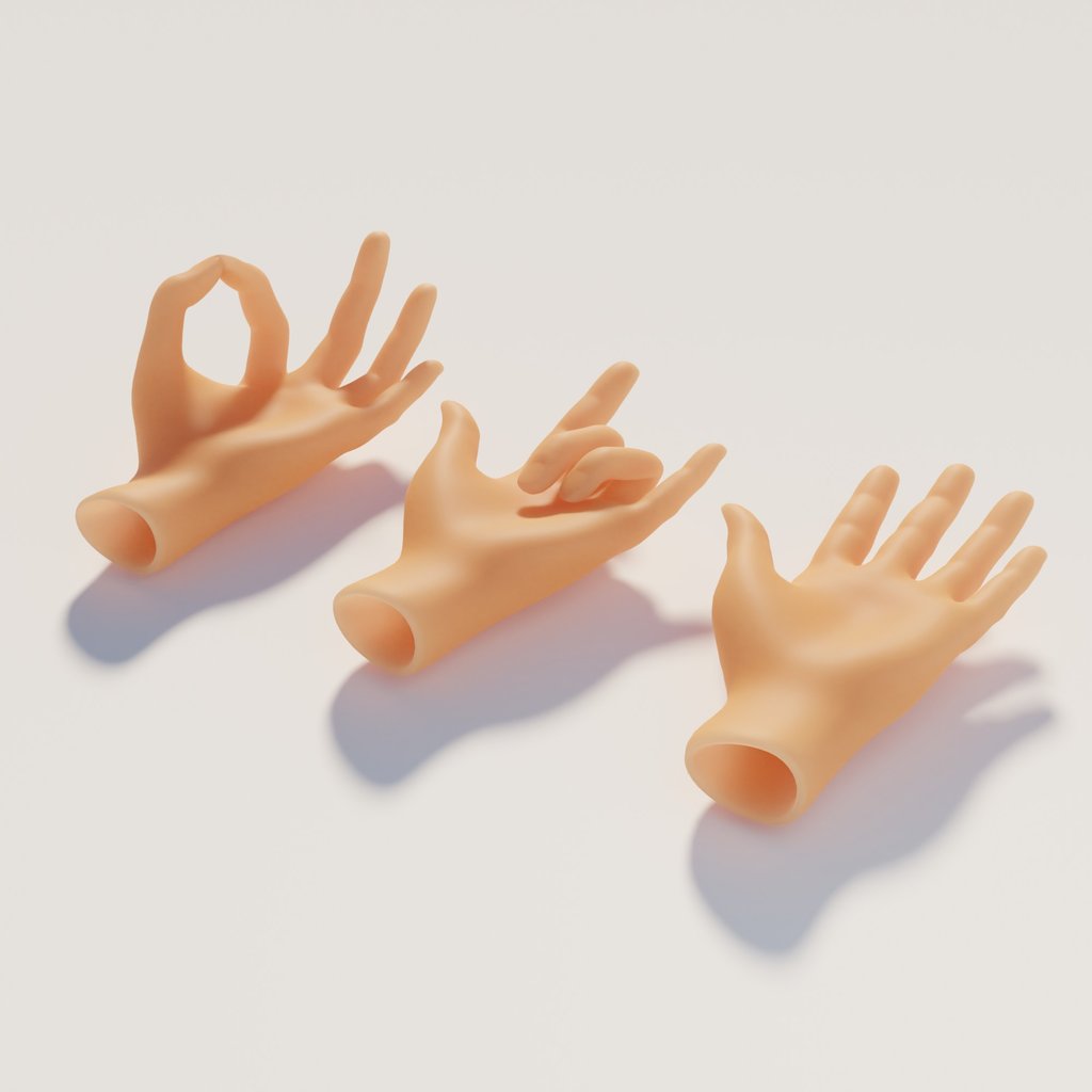 Tiny hands | FREE Miscellaneous models | BlenderKit
