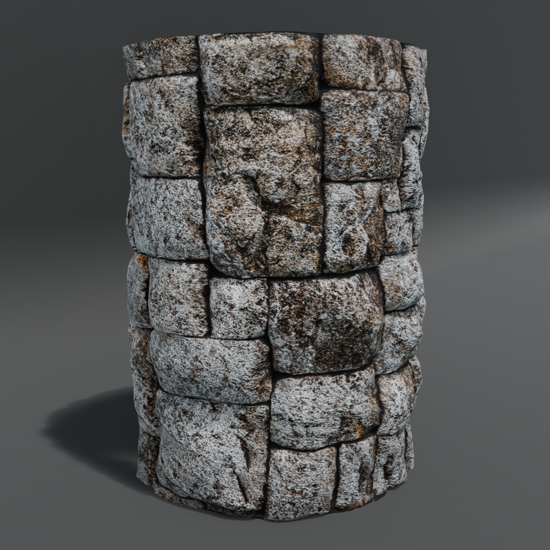Stone Cylinder Post Pillar Castle | Historic Buildings models | BlenderKit