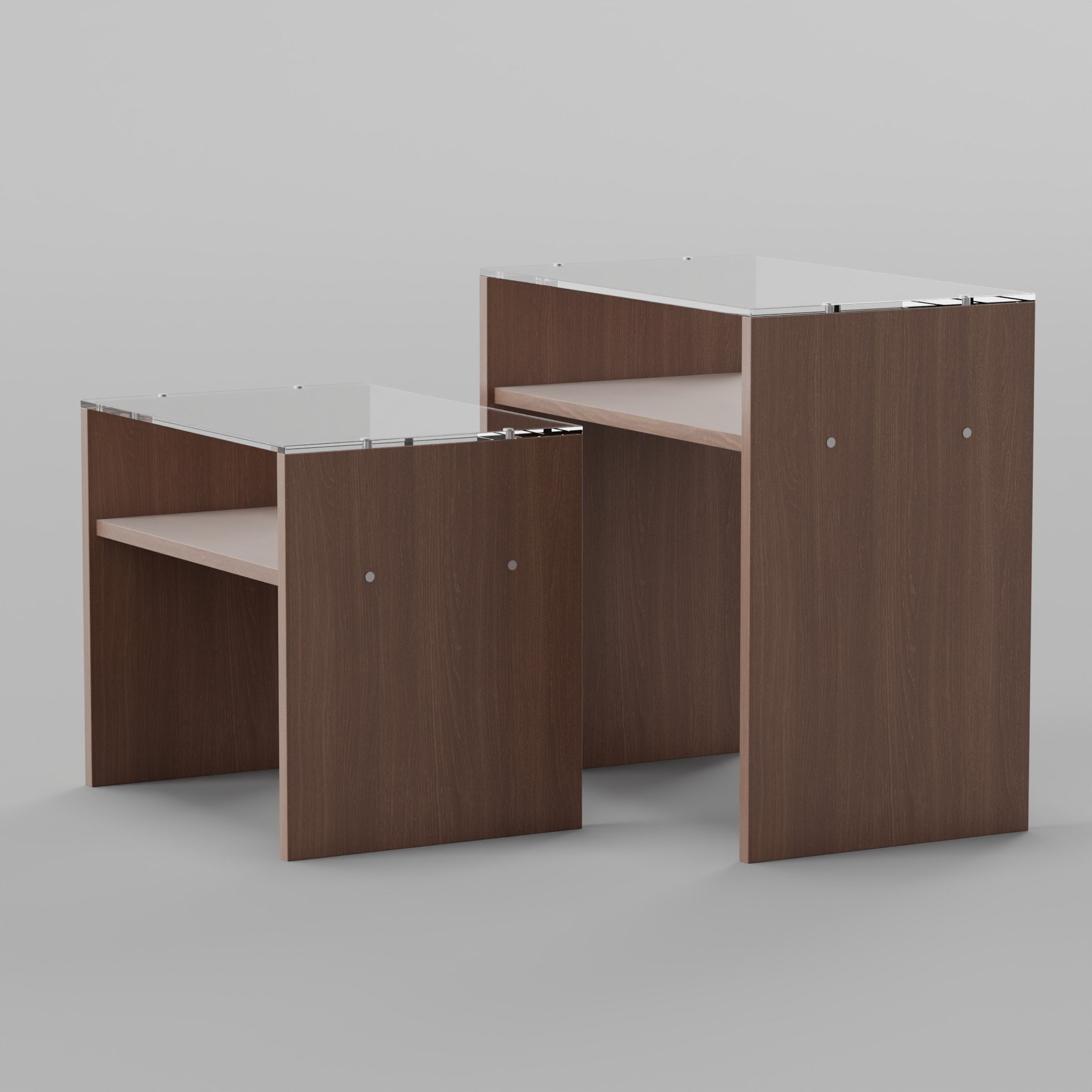 Wood Nesting Display Table Set | Shopping / Retail models | BlenderKit