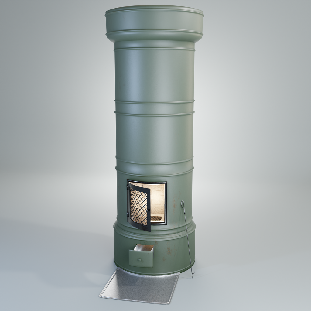 Fireplace - Finnish pönttöuuni | Fireplaces models | BlenderKit