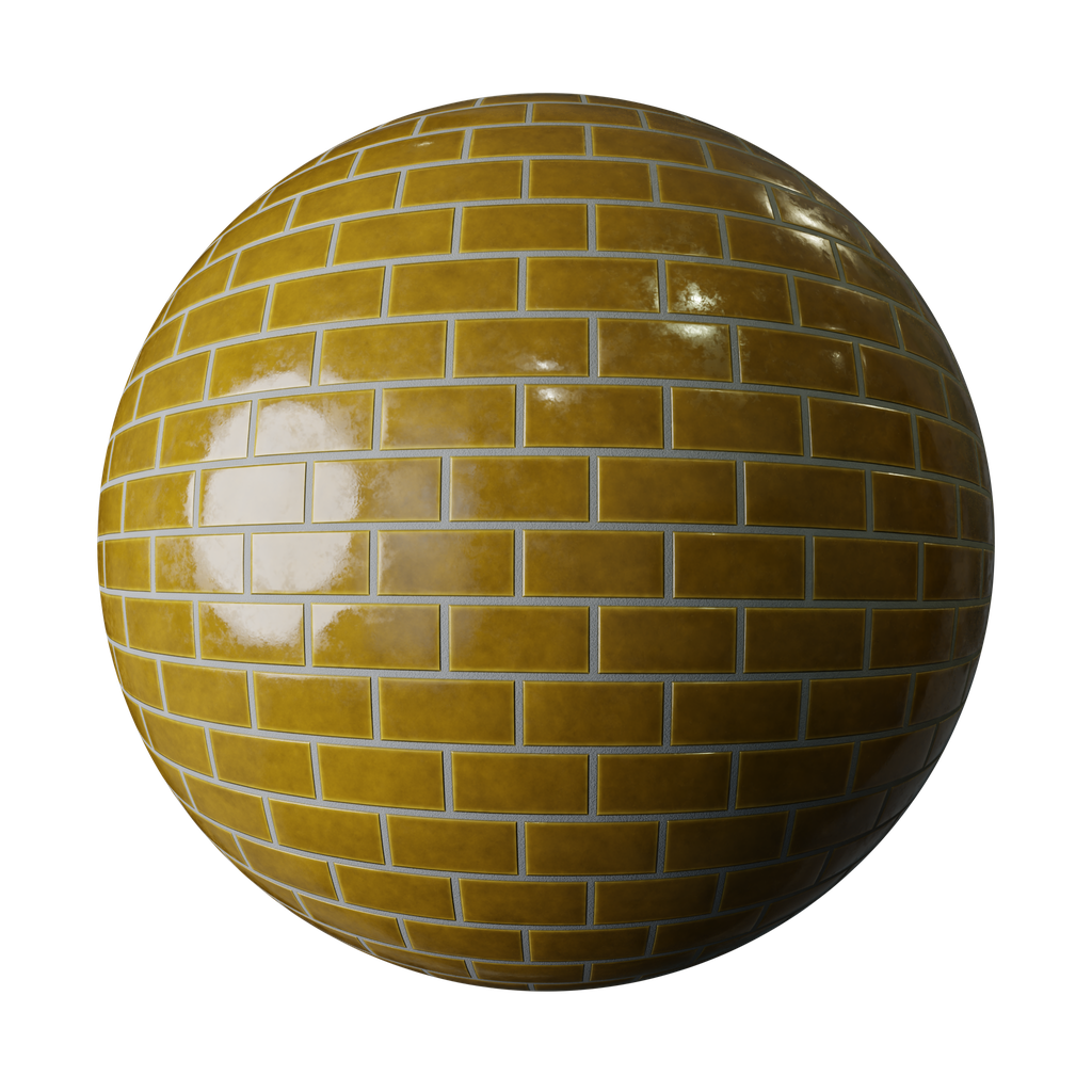 Japanese Mustard Tile 100x50mm | FREE tiles materials | Blendkit