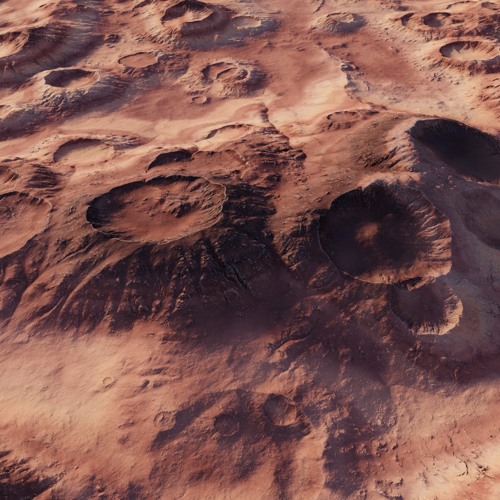 Crater Field Planet Landscape | Terrains models | Blendkit