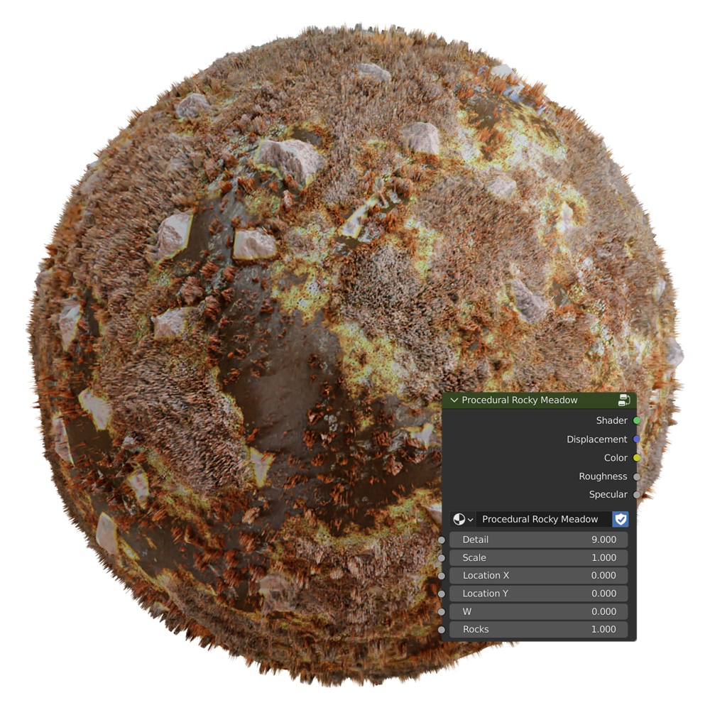 Procedural Rocky Meadow | FREE soil materials | BlenderKit