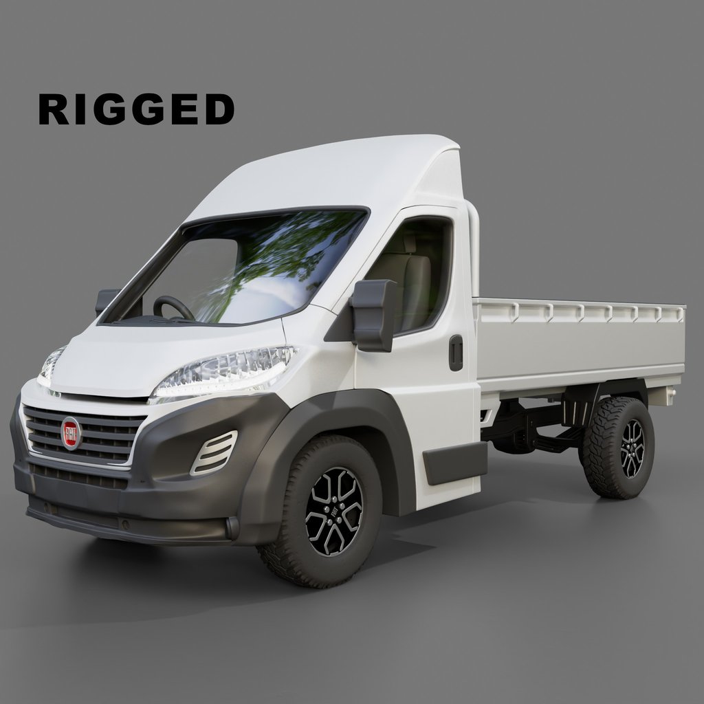 Fiat Ducato Flatbed Truck Trucks Models BlenderKit