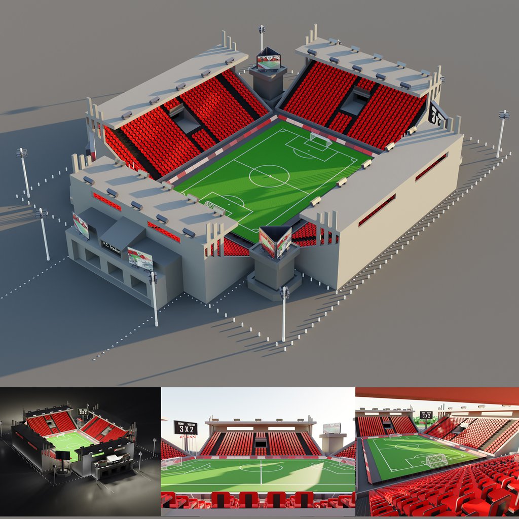 Low Poly Soccer Stadium | Sport models | BlenderKit