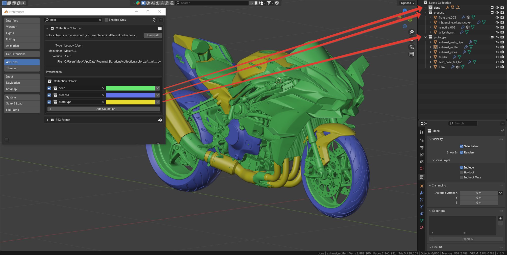 Collection colorizer - auto-assigning viewport colors to meshes in ...