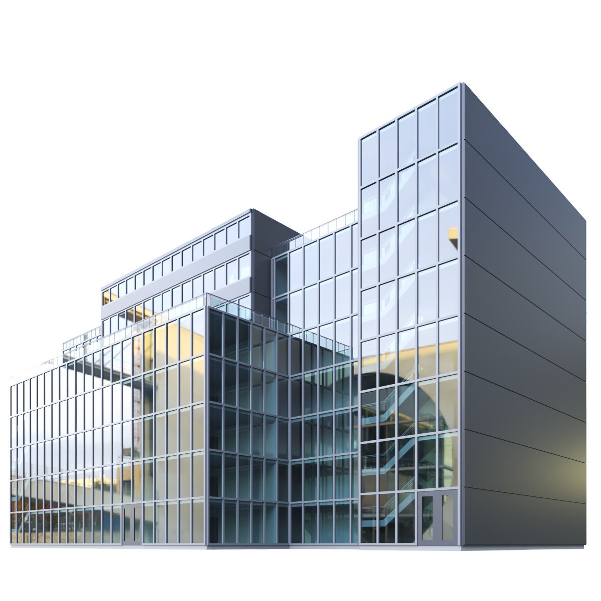 Building Modern Glass Composite Facade | Commercial Buildings models ...