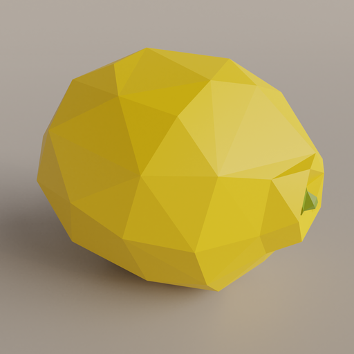 Low Poly Lemon | FREE Fruit & Vegetables models | BlenderKit