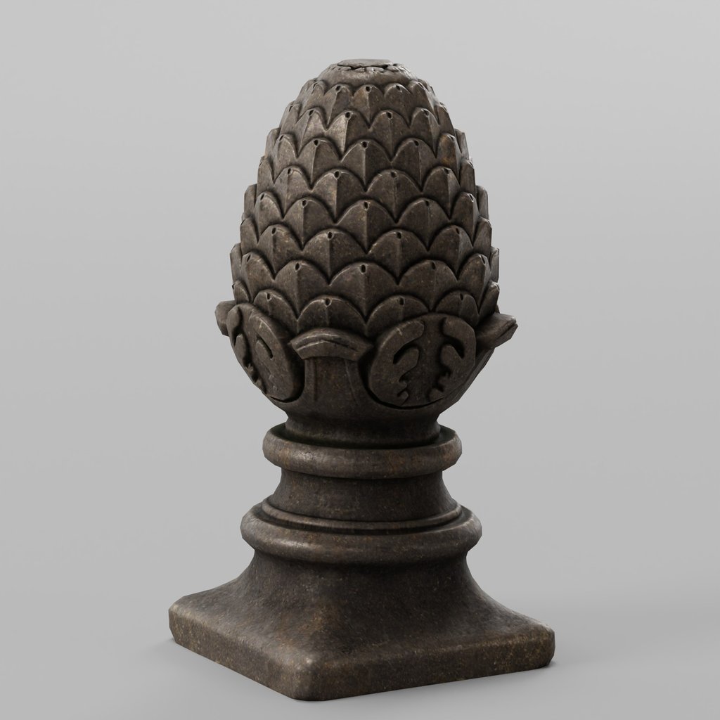 Cast Iron Pine Cone | Interior Sculptures models | BlenderKit