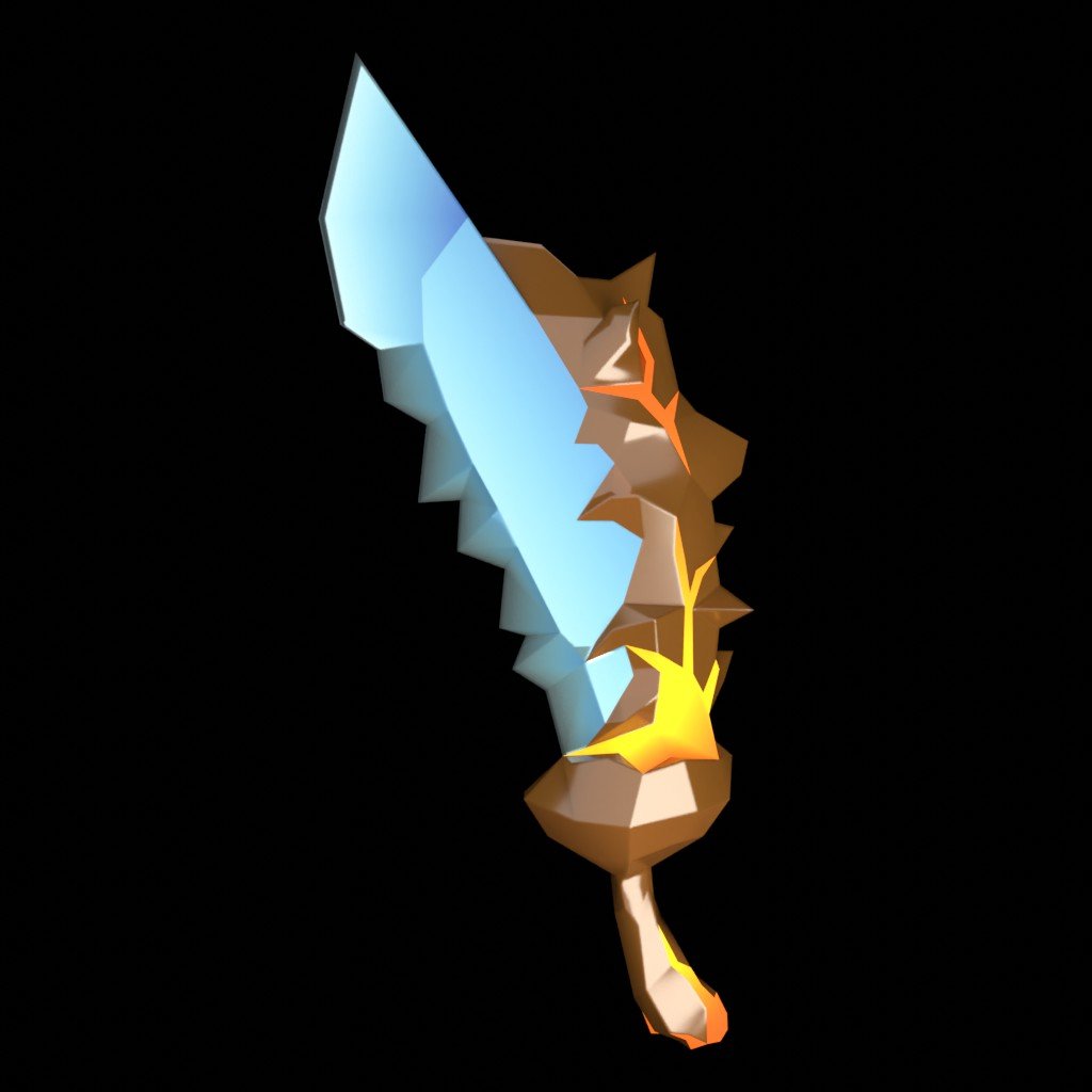 Elemental Sword - Lowpoly | FREE 3D Sci-Fi models | BlenderKit