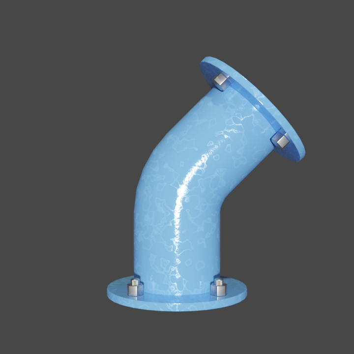 45° L curve | FREE Industrial parts models | BlenderKit