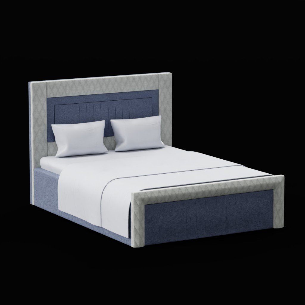 Modern Upholstered King Size Bed | Beds models | BlenderKit