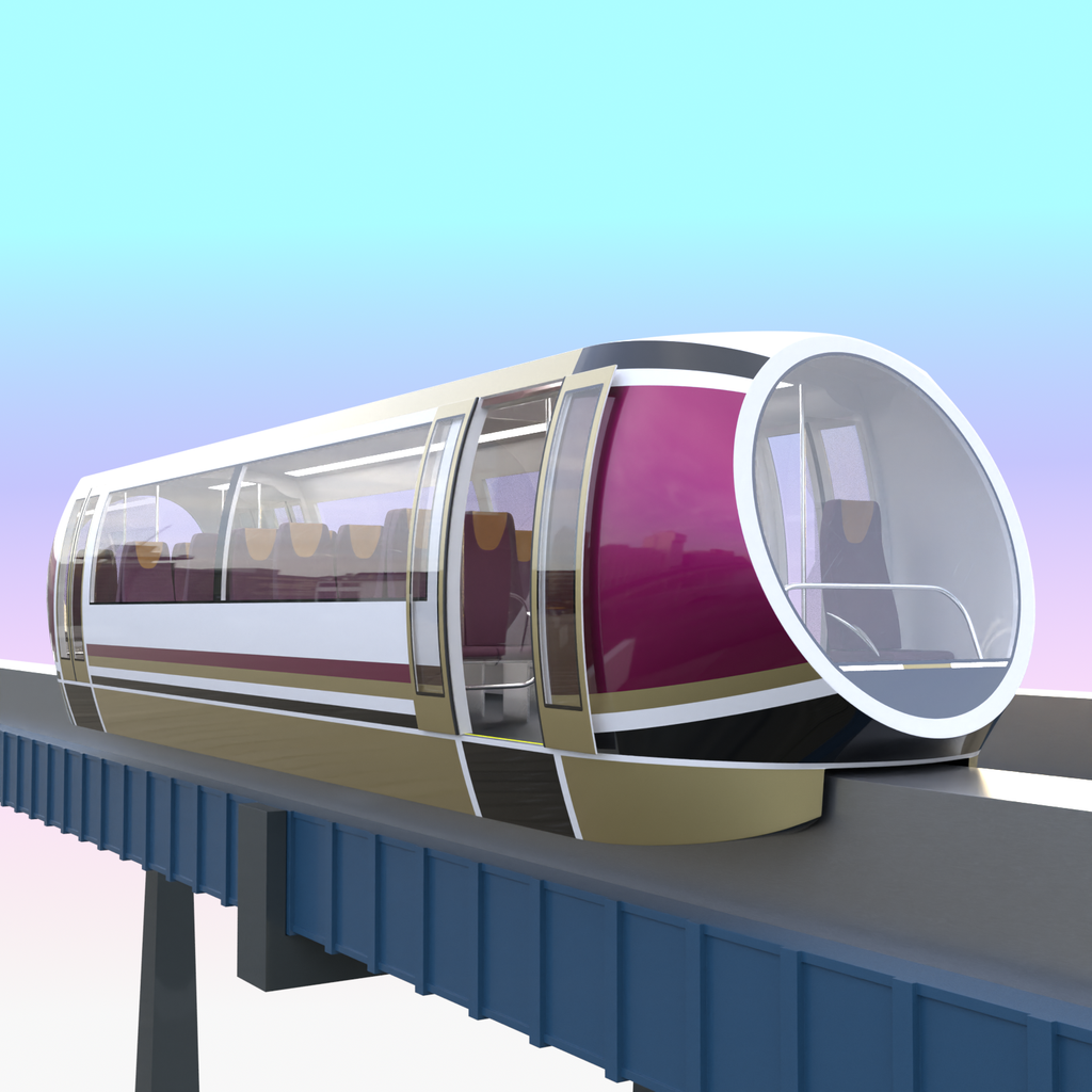 Monorail train concept | Passenger Trains models | BlenderKit