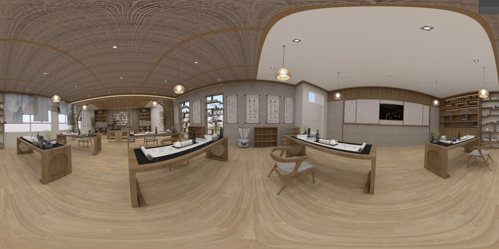 Chinese calligraphy room | Interiors HDRis | BlenderKit