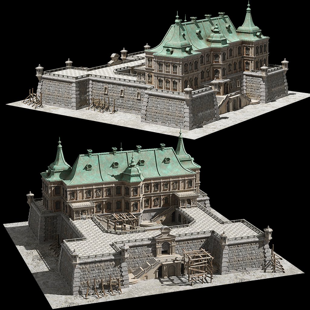 Abandoned Renaissance Castle | Historic Buildings models | BlenderKit