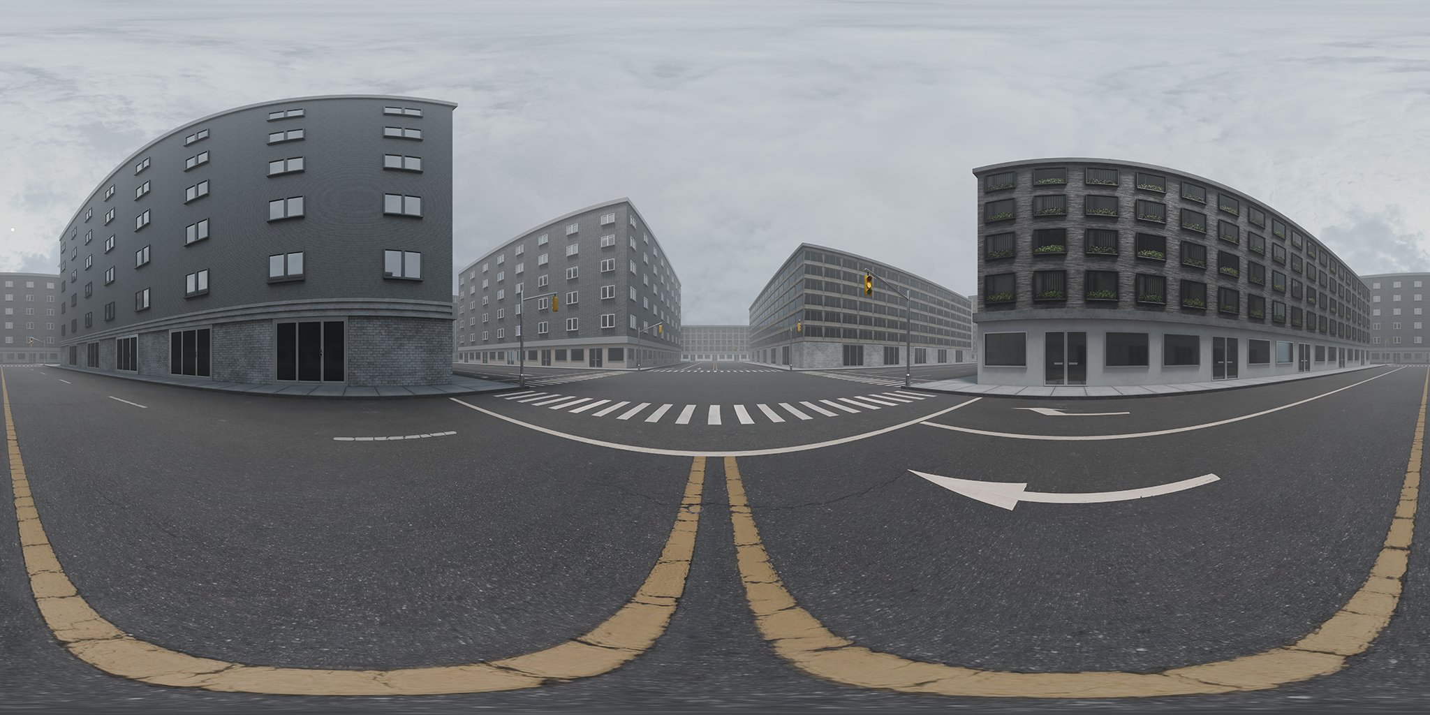 Foggy City - HDRi | Urban Elements HDRis | BlenderKit