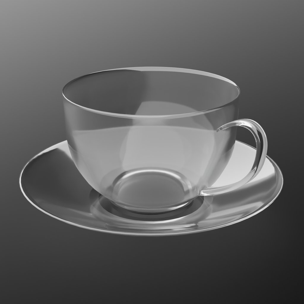 Transparent Glass Coffee Cup with Saucer | Kitchenware models | BlenderKit